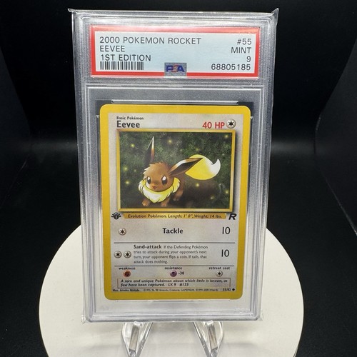 2000 Pokémon Team Rocket - 1st Edition Eevee #55 PSA 9 MINT!!! | eBay