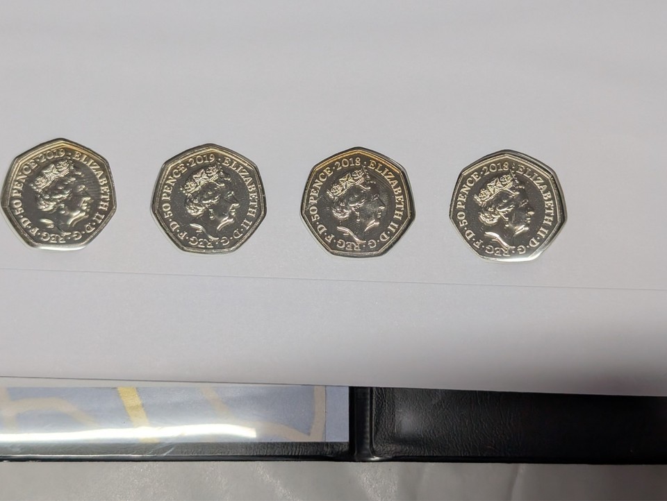4 different 2018 - 2019 50p fifty pence coins Paddington Bear in first ...