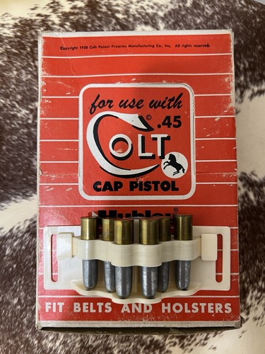 Full Display Box of Hubley Colt .45 Cartridge Clips w/ Compass (Toy Cap ...