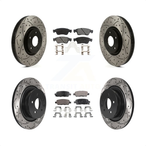 [Front+Rear] Drilled Slot Brake Rotor & Ceramic Pad Kit For INFINITI ...