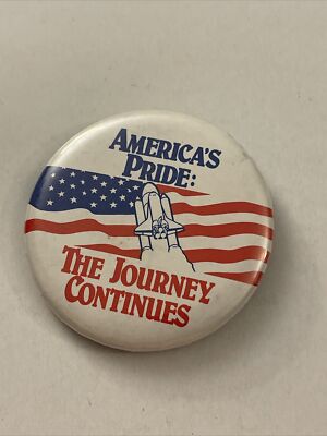 NASA Space Shuttle Button America's Pride Journey Continues Pin Button ...
