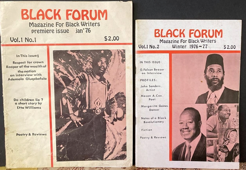 2 Premier 1970s African American Magazines~BLACK FORUM~Volume I, #1 & 2 ...