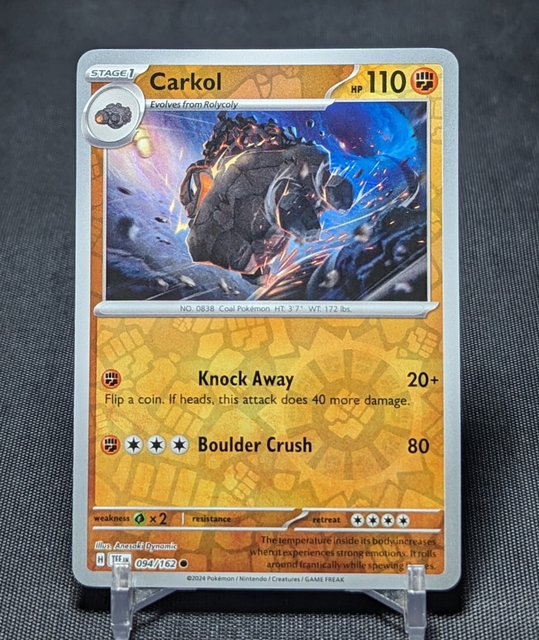 Carkol Common Reverse Holo Fighting Temporal Forces Pokemon TCG Card ...