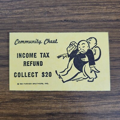 Replacement Income Tax Refund Community Chest Card Reg Basic Monopoly ...
