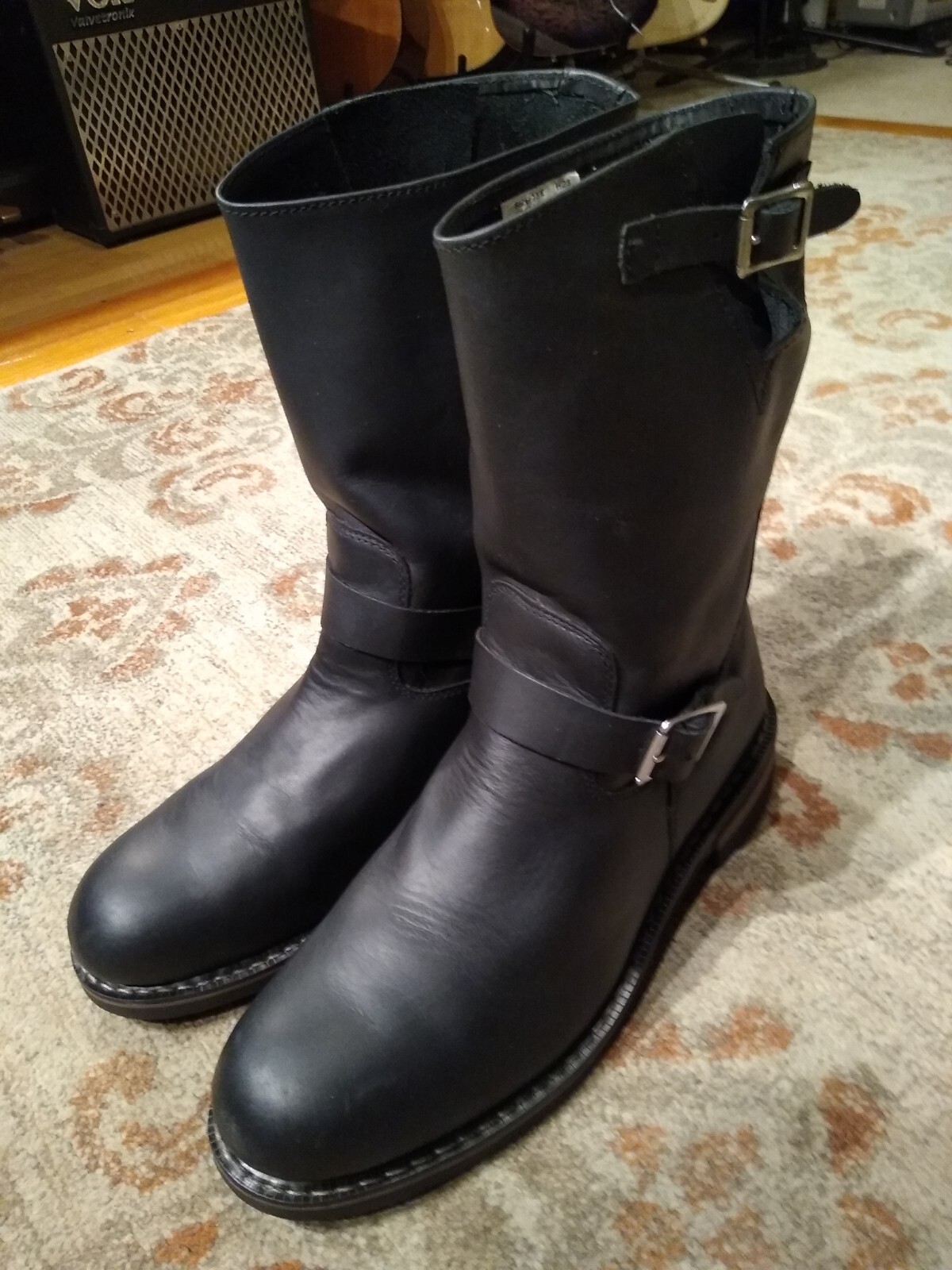 MASON WORK AMERICA BLACK LEATHER SOFT TOE ENGINEER MO… - Gem