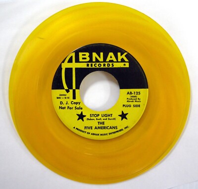 FIVE AMERICANS 45 Tell Ann I love her / Stop Light ABNAK yellow wax ...