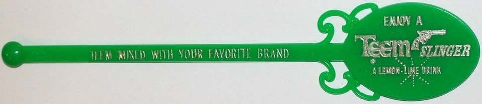 Vintage swizzle stick TEEM SLINGER Lemon Lime Pepsi Cola gun pictured ...