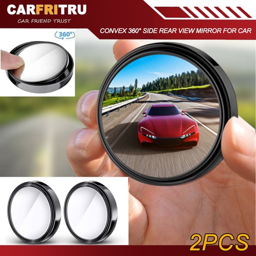 For Car 2X Blind Spot Mirrors Round HD Glass Convex 360° Side Rear View ...