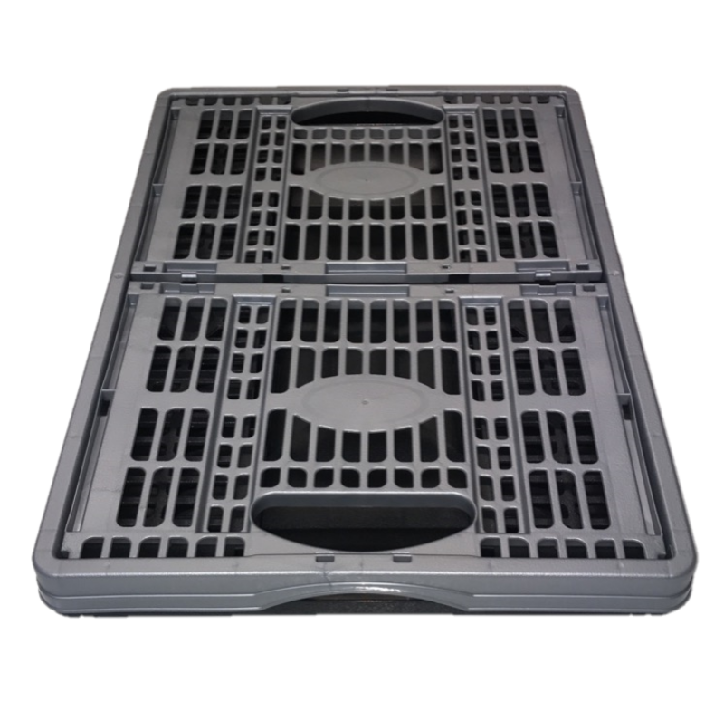 PACK OF 5 - PLASTIC FOLD FLAT STACKABLE STORAGE FOLDING CRATES BOXES 32 ...