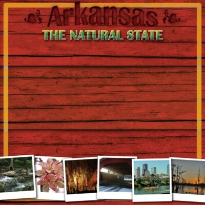 Arkansas, The Natural State, scrapbook paper - Scrapbook Customs #14289 ...