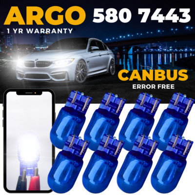 580 T20 7443 Side Light DRL White Bulbs Dual Filament W21/5w Super Hid ...