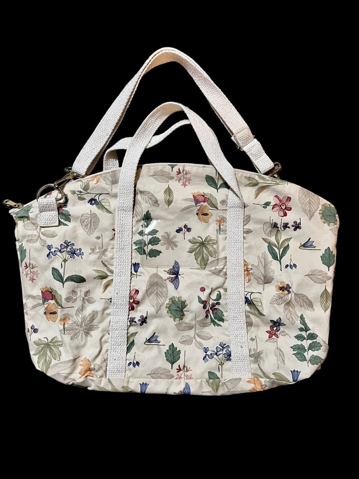 Vintage Longaberger Bee '99 Large Floral Tote Bag Purse Handbag ...