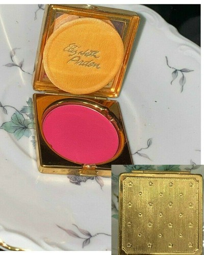 VINTAGE ELIZABETH ARDEN CHEEK ROUGE BLUSH GOLD METAL COMPACT ...
