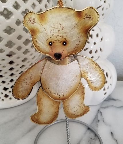 Unique 6 Inch Vintage Sea Shell Teddy Bear With Movable Head Christmas ...
