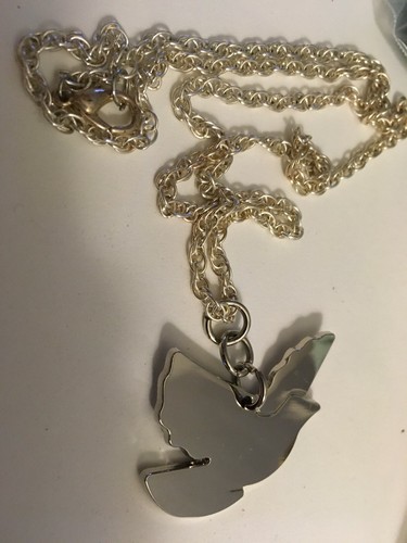 silver tone dove pendant chain necklace | eBay