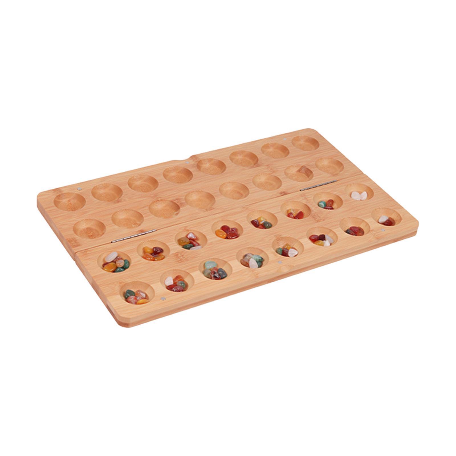 Mancala Board Game 65 Colored Stones Travel Ages 8+ for Friends and ...