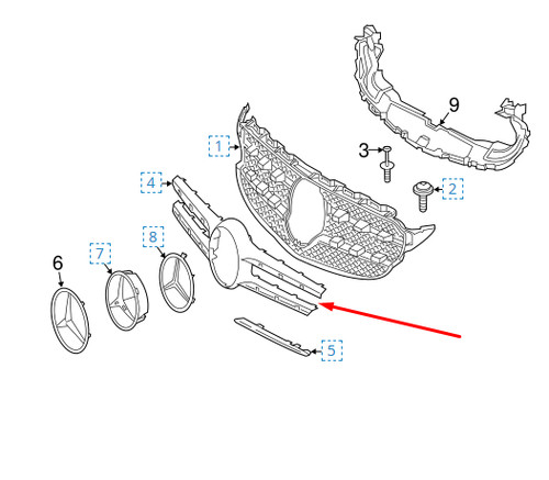 NEW MERCEDES BENZ C CLASS W205 RADIATOR GRILLE COVER A2058880860 2016 ...