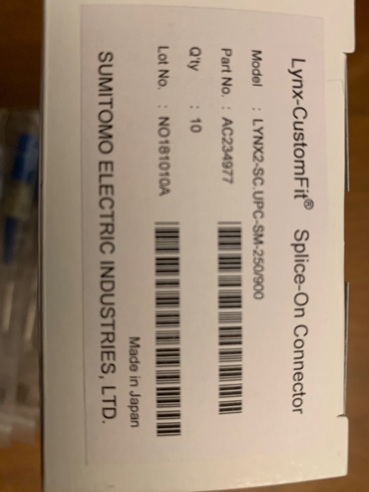 Fiber Optic- Sumitomo fiber optic Singlemode SC connectors | eBay