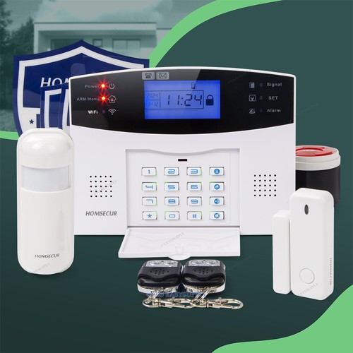 HOMSECUR Wireless &wired WIFI 4G GSM SMS Autodial Burglar Intruder ...