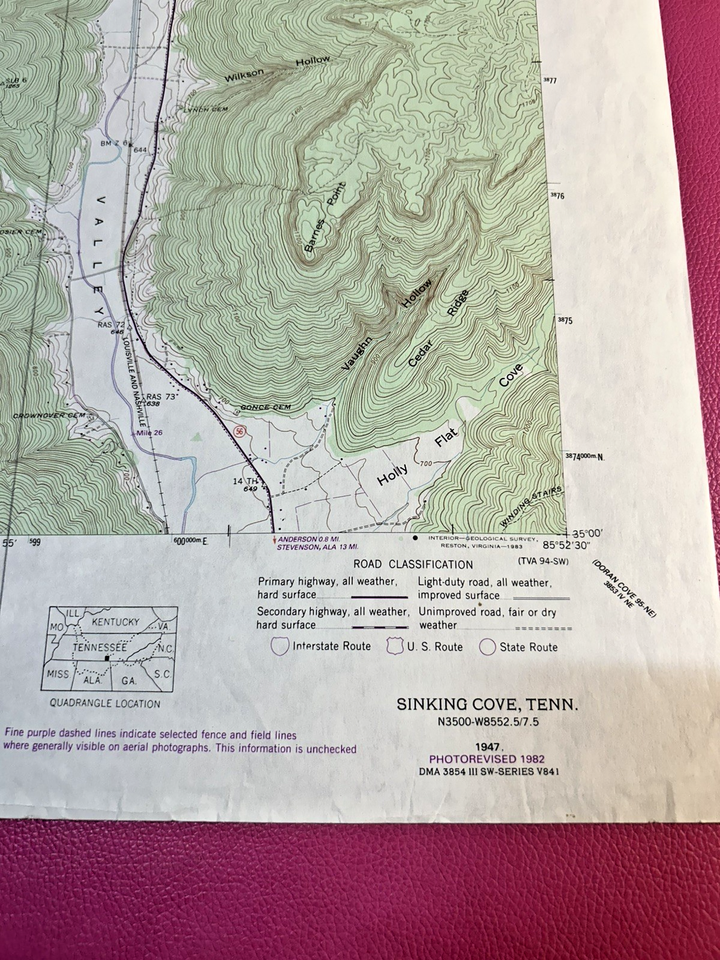 Tennessee Alabama Georgia USGS Topo Maps with Unmarked Caves TAG Grotto ...