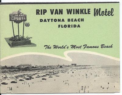 Vintage Bifold Postcard - Rip Van Winkle Motel - Daytona Beach | eBay