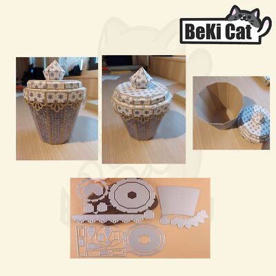 3D Urn Pot Box Metal Cutting Dies Die Cut Scrapbooking Card Craft ...