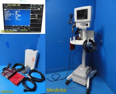 Bayer Medrad Veris 8600 MR Monitor W/ SpO2 Sensor, Hose, Cuff, Leads ...