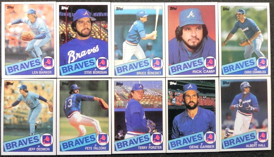 ATLANTA BRAVES 1985 Topps 30-Card Exact Team Set (A) _ Stored Since ...
