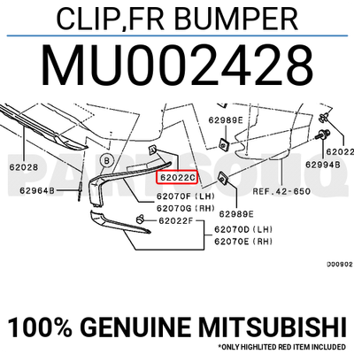 MU002428 Genuine Mitsubishi CLIP,FR BUMPER | eBay
