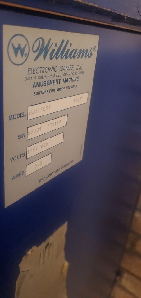 RARE 1991 Vintage Williams SLUGFEST Arcade Baseball Pinball Game LOCAL ...