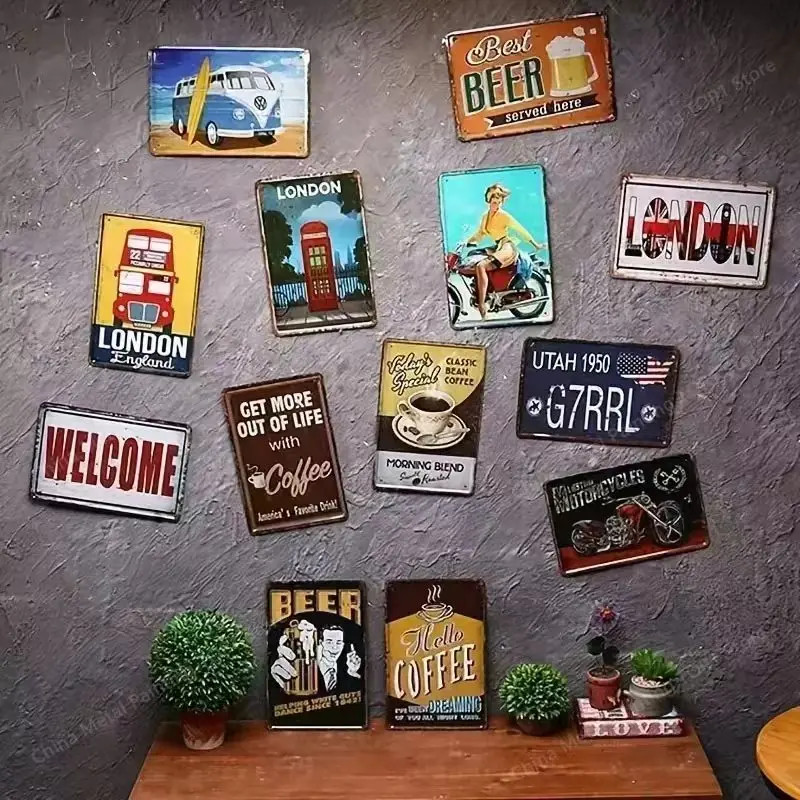Stock Vintage Style Man Cave Garage Tin Metal Signs Home Décor 8x12 | eBay