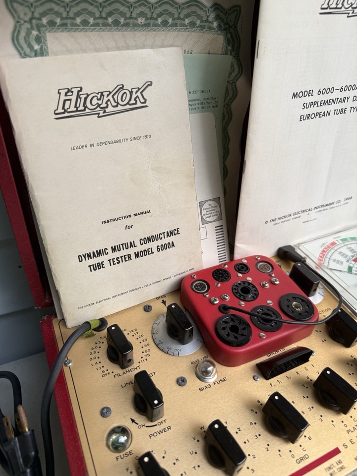 HICKOK Model 6000A Vacuum Tube Tester w/ Orig. Instructions-Clean ...