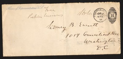 USA 1897 ’SAMUEL WALKER McCALL’ UNITED STATES SENATE OFFICIAL COVER ...