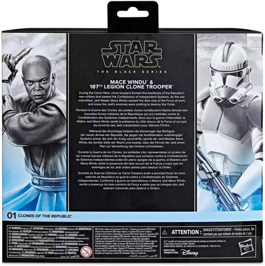 STAR WARS The Black Series Mace Windu & 187th Legion Clone Trooper 15,2 ...
