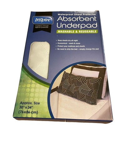 INSPIRE Absorbent Sheet Protect Underpad Washable Reusable Waterproof ...