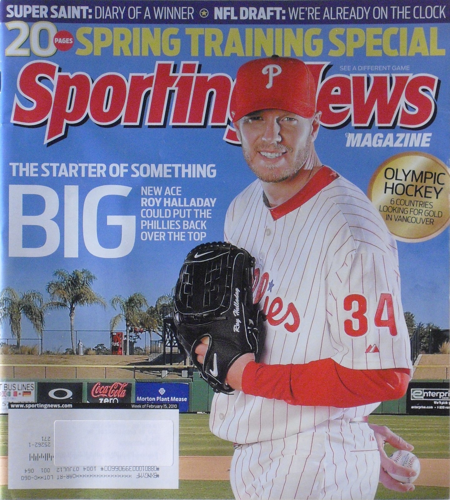 ROY HALLADAY Feb. 2010 SPORTING NEWS Magazine SPRING TRAINING SPECIAL ...