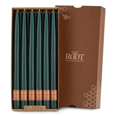 Root Dipped Taper Candles 12", Dark Green - Box of 12 (7269) | eBay