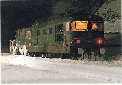 ITALY * FS - Italian State Railways diesel loco with snow plow in 1986 ...