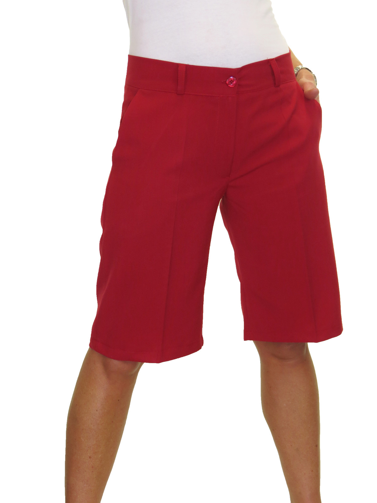 Ladies Smart Summer Casual Day Evening Tailored Knee Length Shorts NEW ...