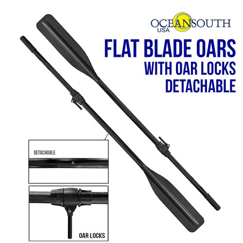 Flat Blade Aluminum Oars with Oar Locks, Detachable | eBay
