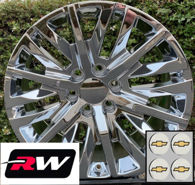 20 x9" inch Chevy Silverado 1500 OEM Specs Wheels Chrome 2019 Sierra ...