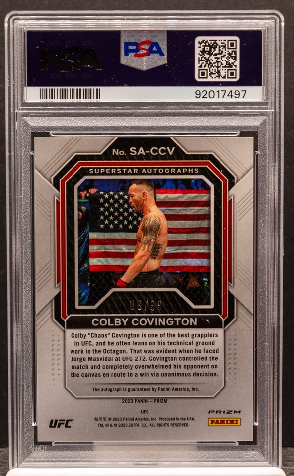 7497 Colby Covington 2023 Panini Prizm Superstar Red Autograph Auto ...