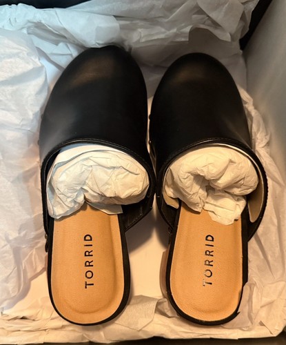Torrid Mules Shoes 8.5 WW Wide Slip On Platform Clogs Black Silver ...
