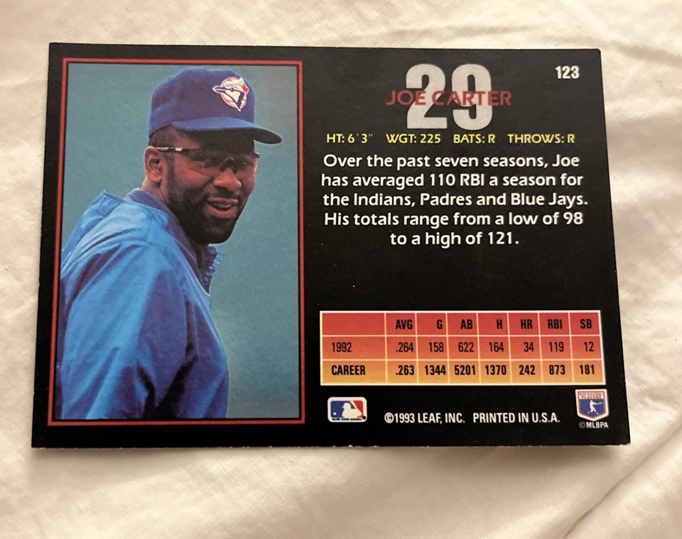 1993 Triple Play Baseball #123 - Joe Carter - Toronto Blue Jays | eBay