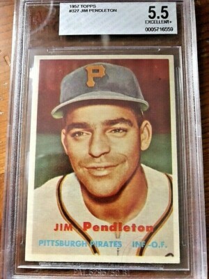 1957 Topps Baseball Card #327 Jim Pendleton BVG 5.5 | eBay