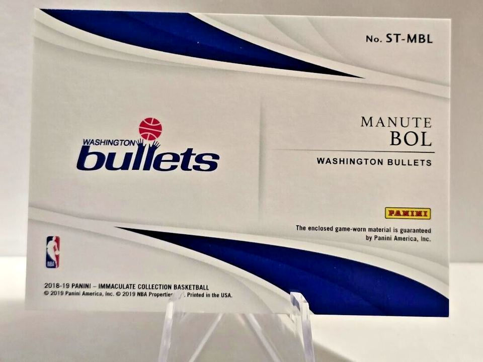 2018-19 Immaculate MANUTE BOL The Standard Game-Used Jumbo Patch ...