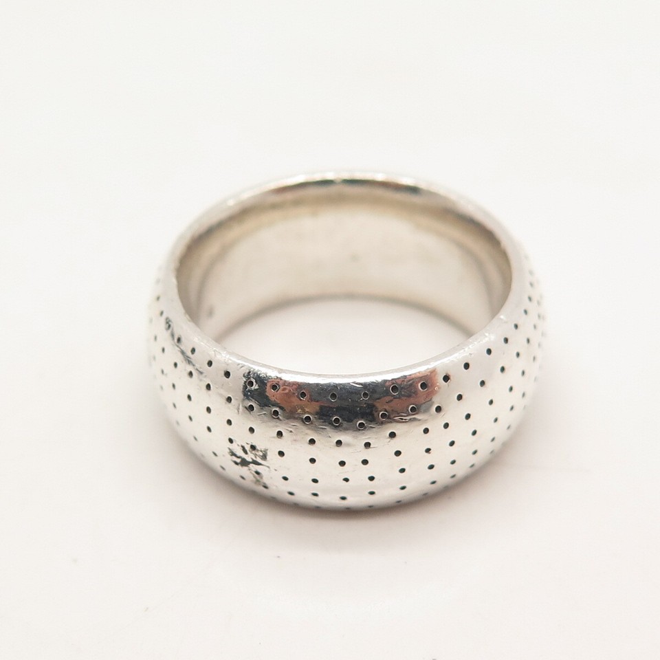 925 Sterling Silver Vintage Zina Dotted Band Ring Size 6 | eBay
