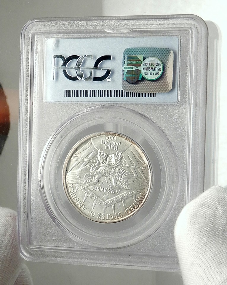 1938 ARKANSAS 100th Commemorative Silver Half Dollar US Coin PCGS MS 65 ...