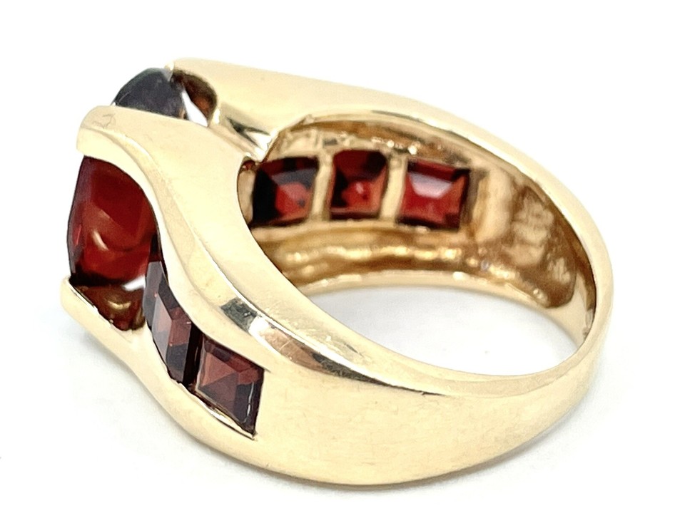 Designer John C. Rinker JCR 14K Yellow Gold Garnet Cocktail Ring Size 4 ...