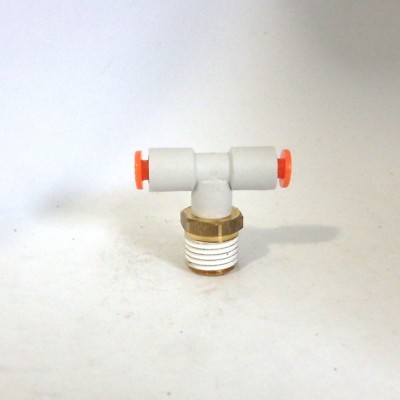 SMC Fittings Lot of (10) Pneu. Tee Fittings,1/4" NPT x 5/32" Tube,# ...